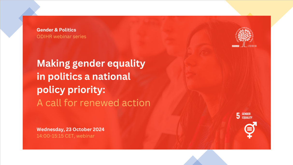 Making gender equality in politics a national policy priority ...