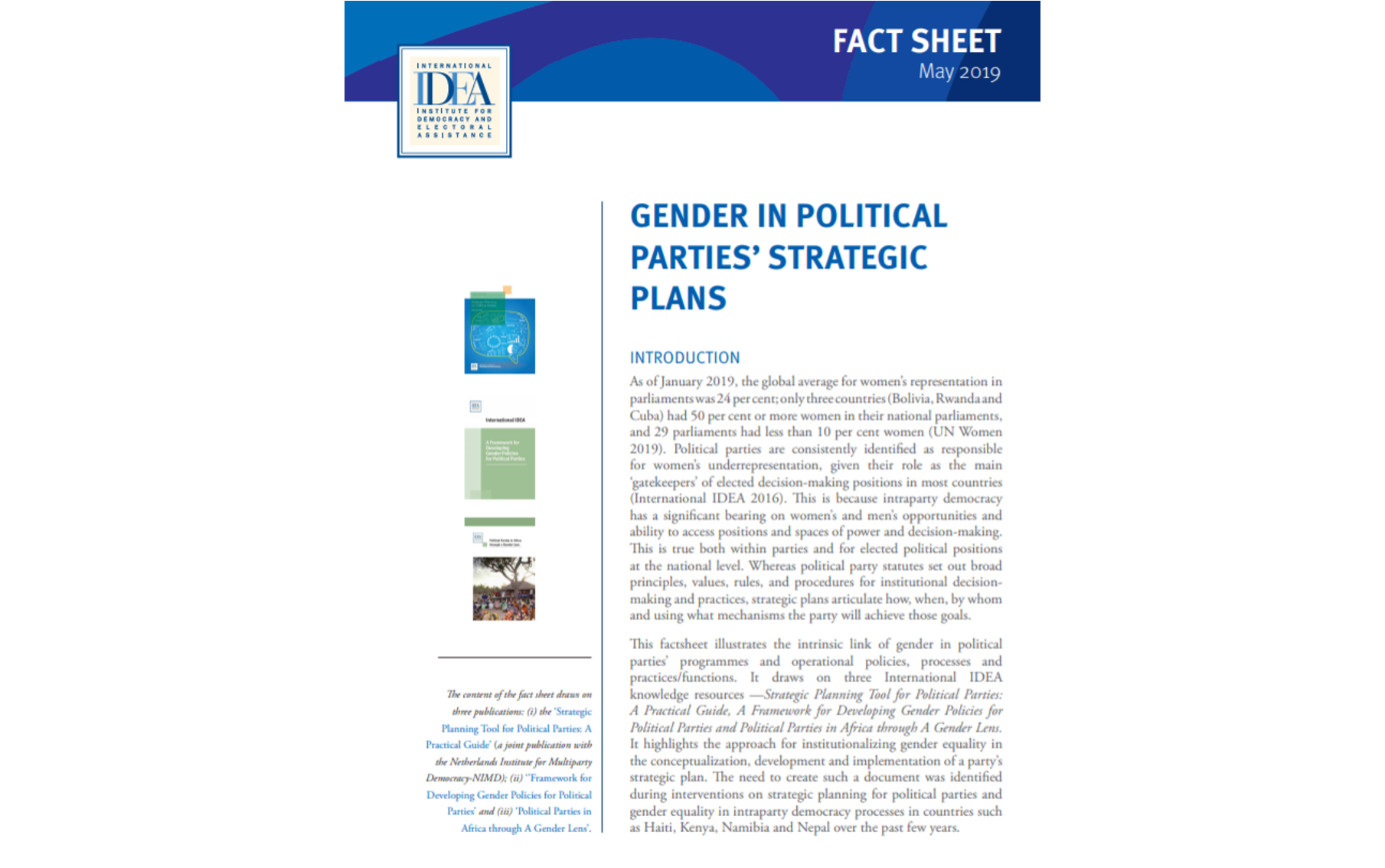 Gender in political parties’ strategic plans | International Knowledge ...