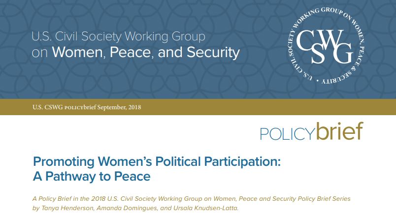 Promoting women’s political participation: A pathway to peace ...