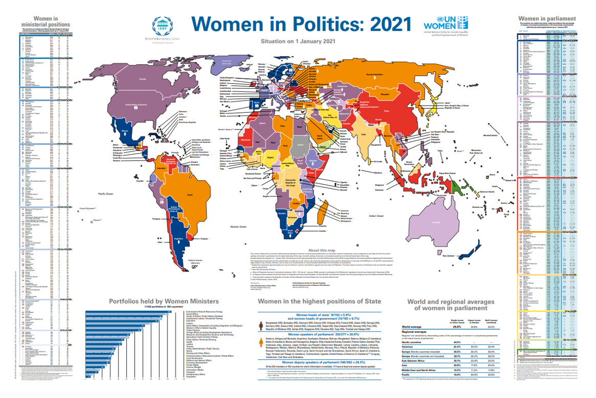 Women in Politics Map 2021 | International Knowledge Network of Women ...